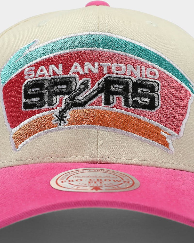 Mitchell & Ness San Antonio Spurs Pro Crown Snapback Off White/Pink ...
