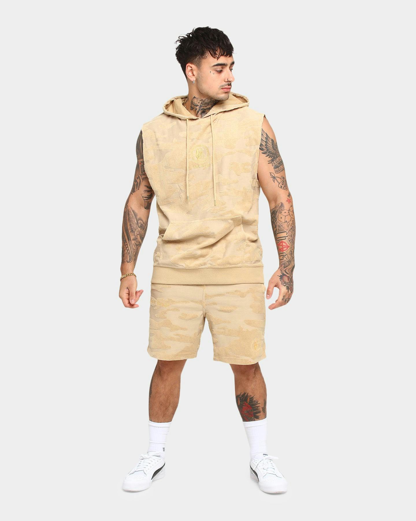 Last Kings Camo De Luxe Sleeveless Hood Tan | Culture Kings US