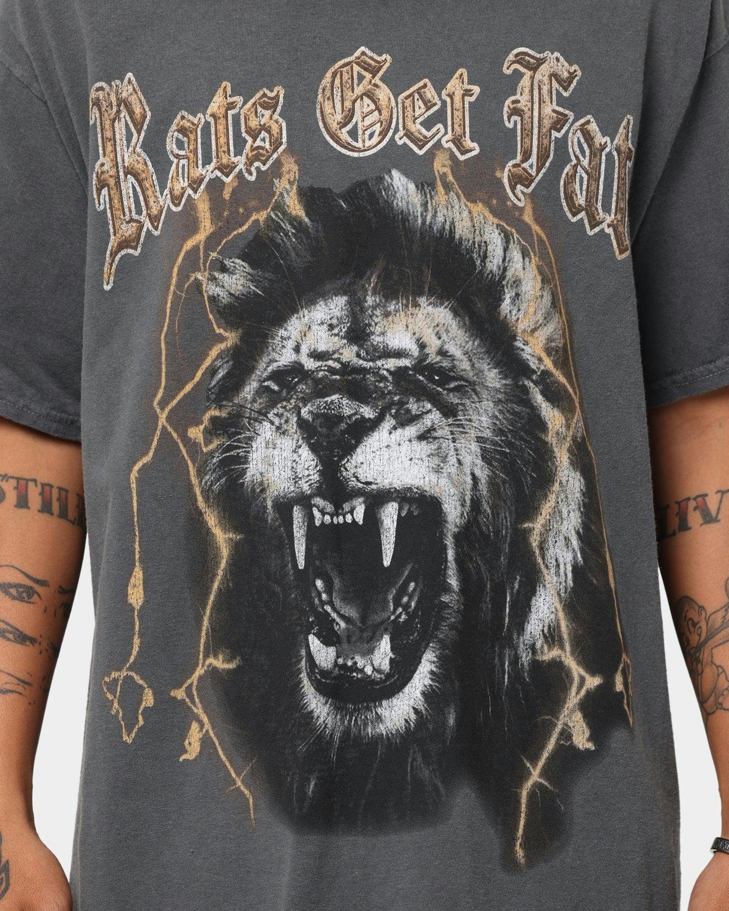 Rats Get Fat Lion Vintage T-Shirt Black Dye | Culture Kings US
