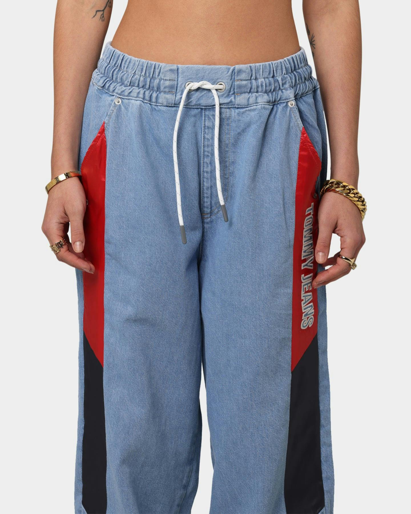 Tommy Jeans Women's High Rise Denim Joggers Fame Light Blue | Culture ...