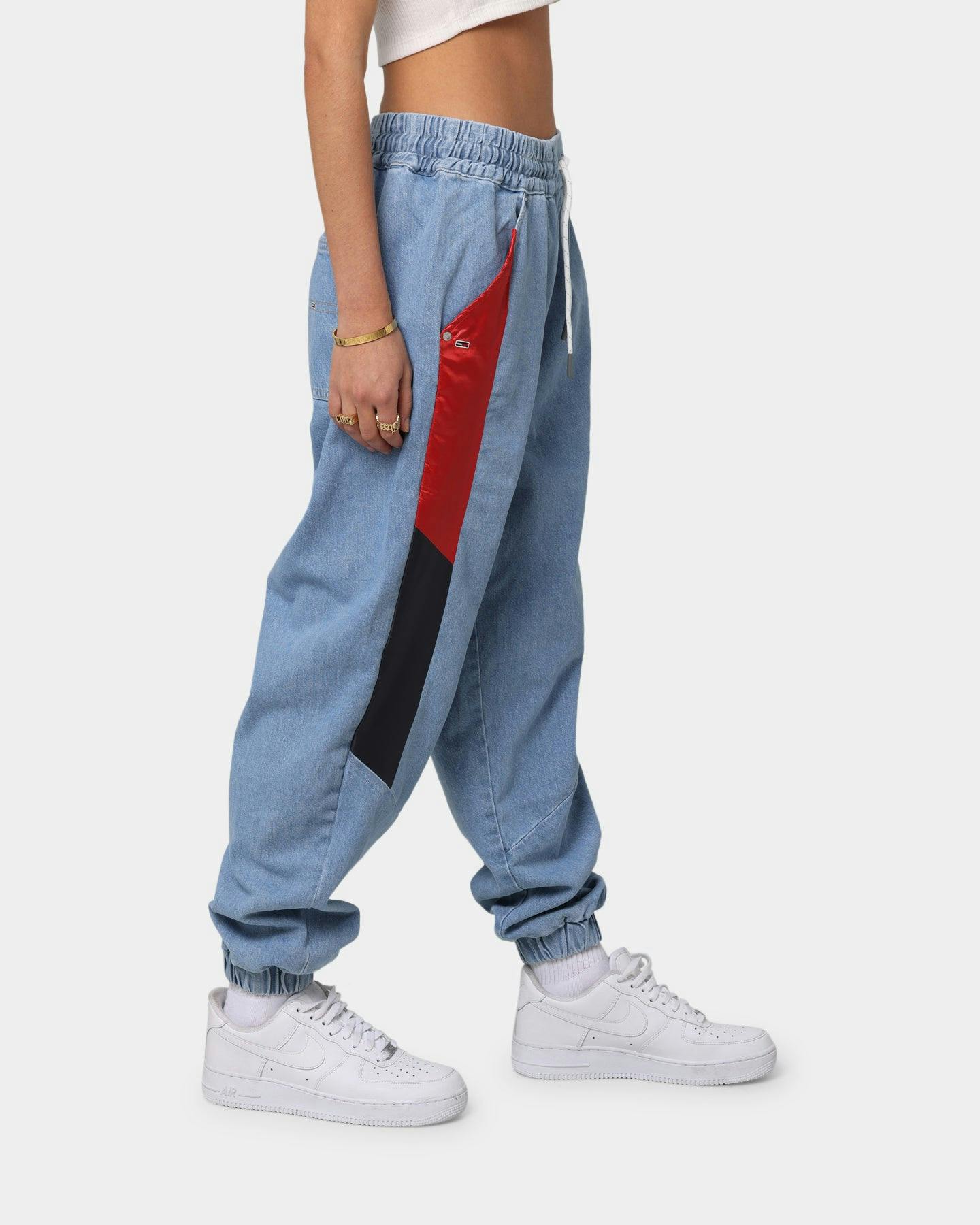Tommy Jeans Women's High Rise Denim Joggers Fame Light Blue | Culture ...