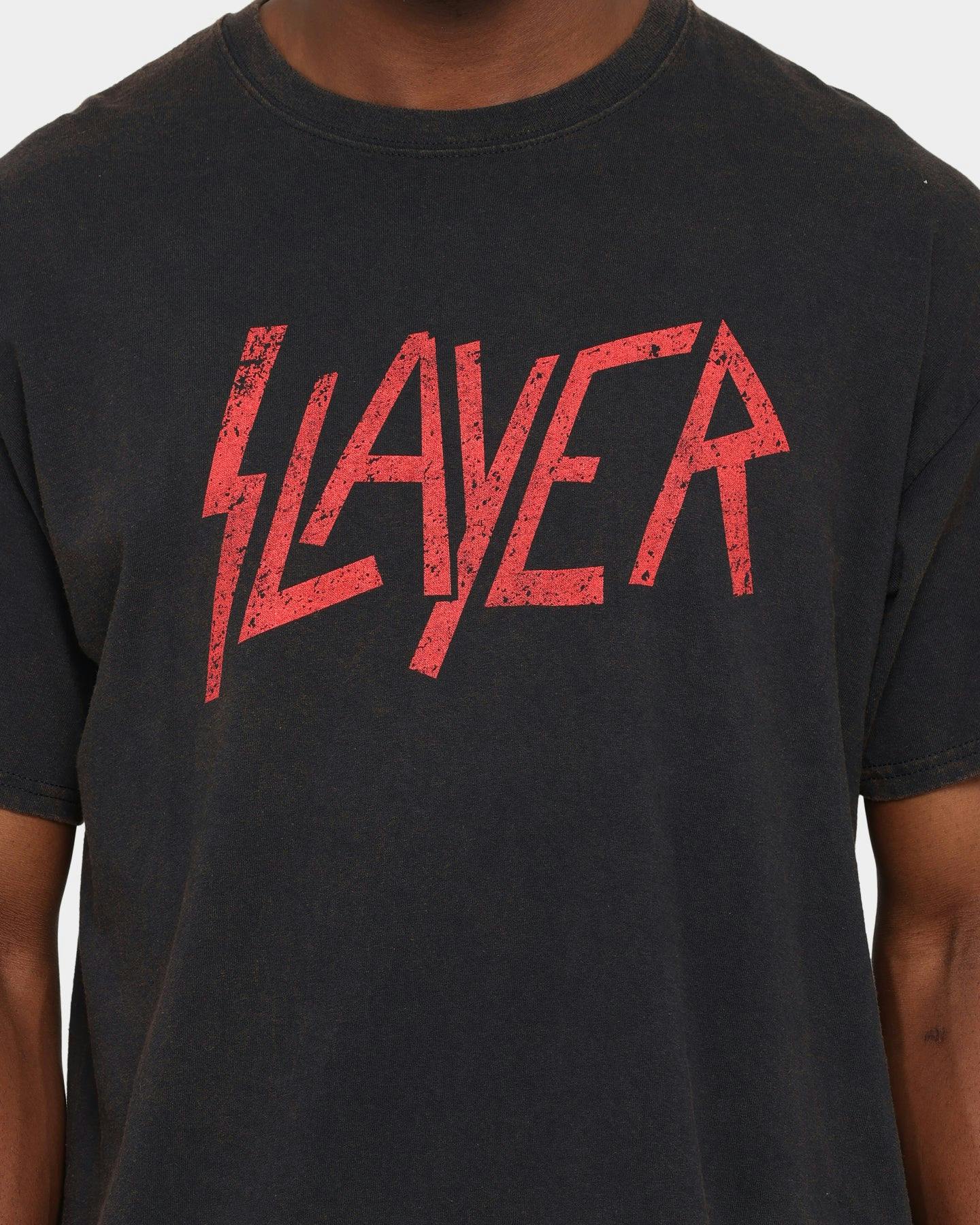 Slayer Classic Logo Vintage T-Shirt Black Wash | Culture Kings US