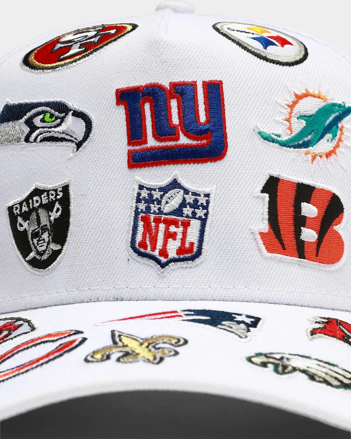 New Era NFL All Over Logo 9FORTY K-Frame Snapback White | Culture Kings US