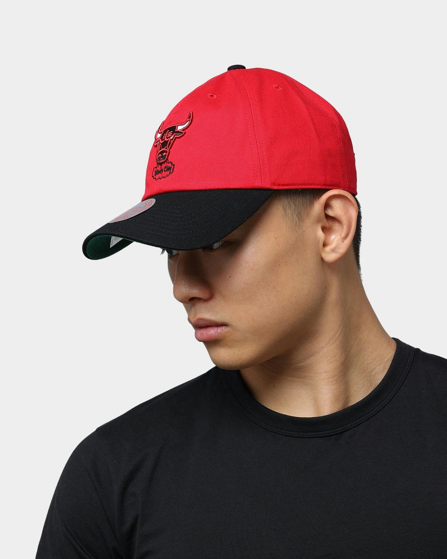 Mitchell & Ness Chicago Bulls Dad Hat Strapback Red/Black | Culture ...