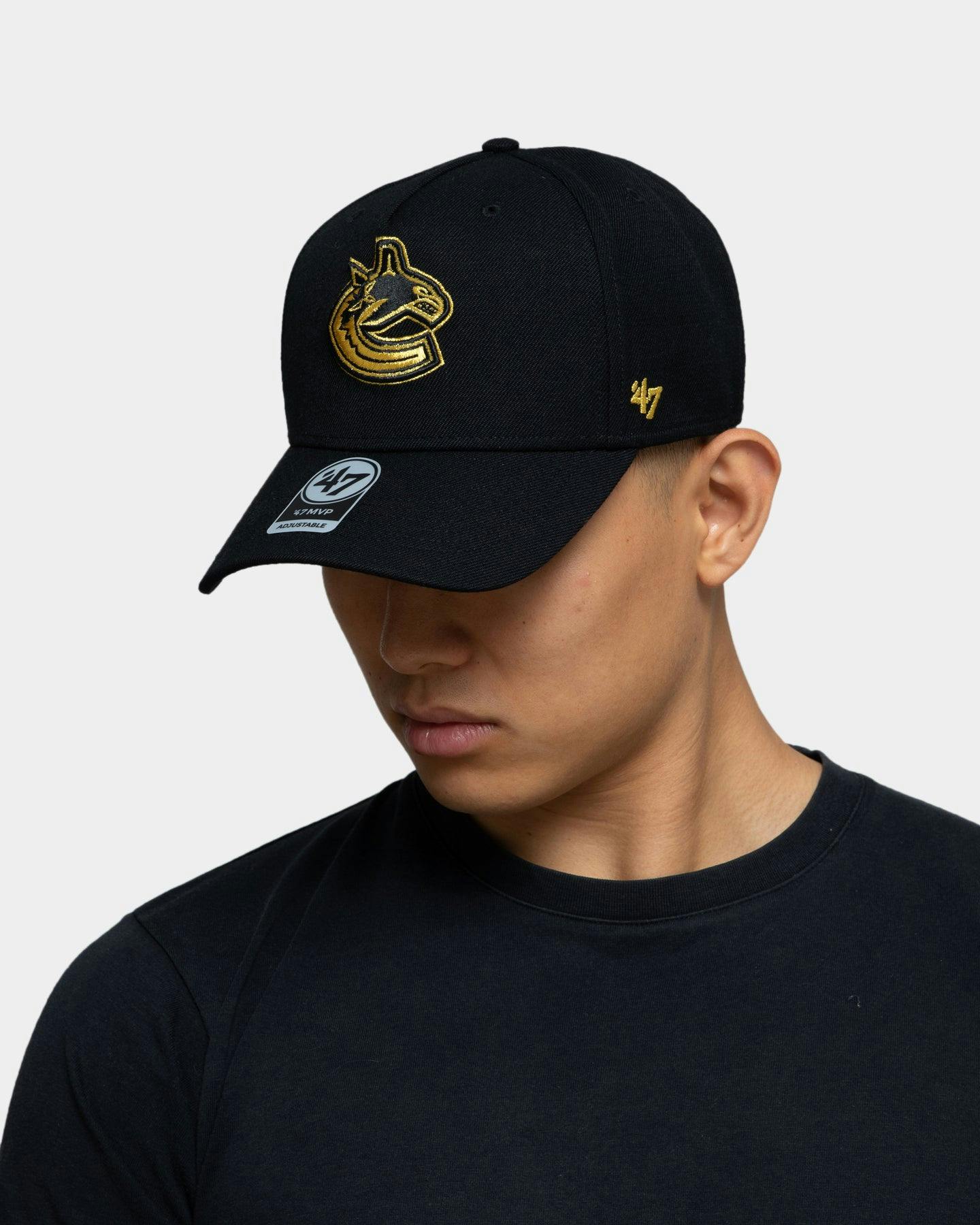 47 Brand Vancouver Canucks MVP DT Snapback Black/Gold | Culture Kings US