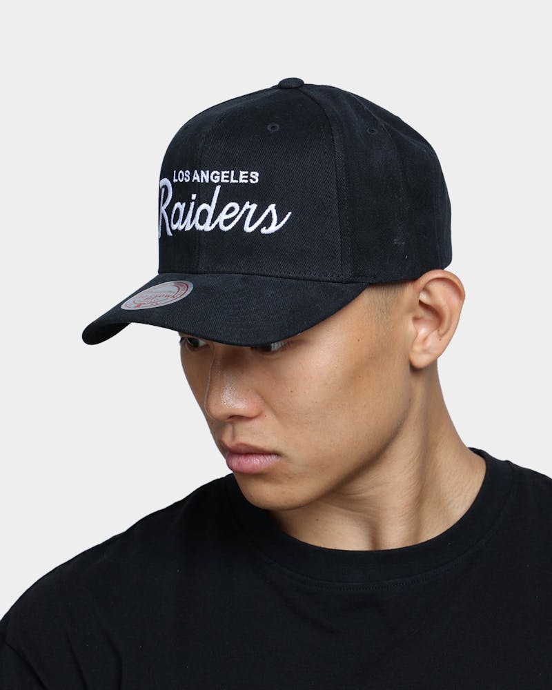 Mitchell & Ness Los Angeles Raiders Script Pro Crown Snapback Black ...