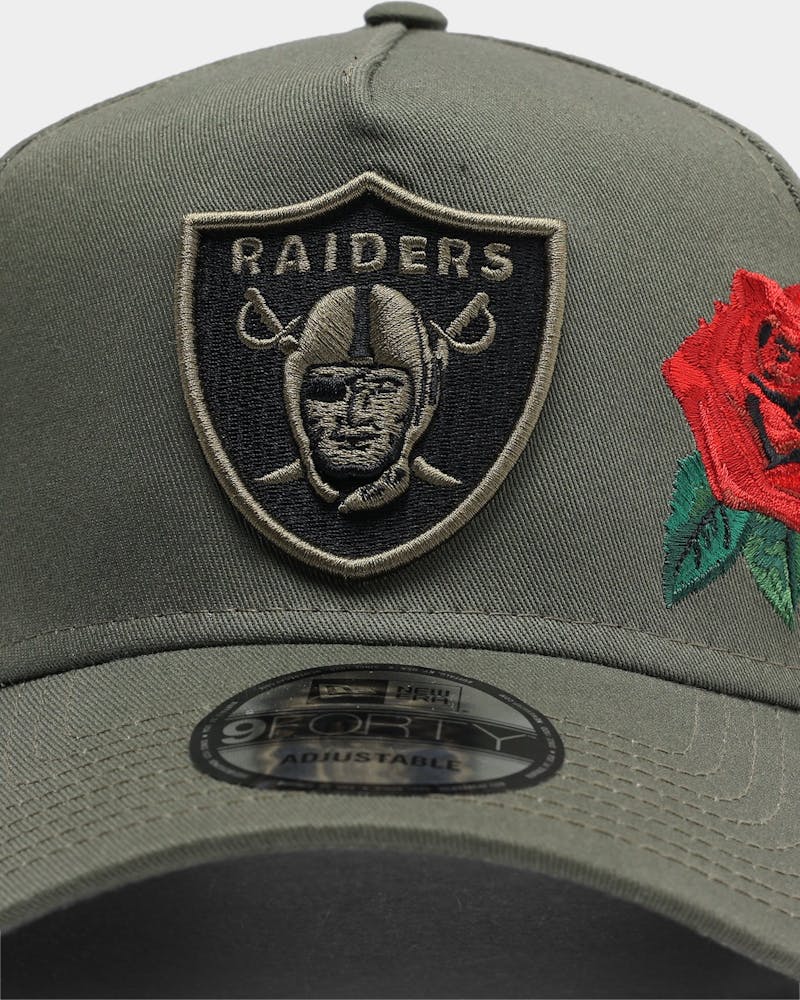 New Era Las Vegas Raiders Rose Hit 9FORTY A-Frame Snapback Olive/Black ...