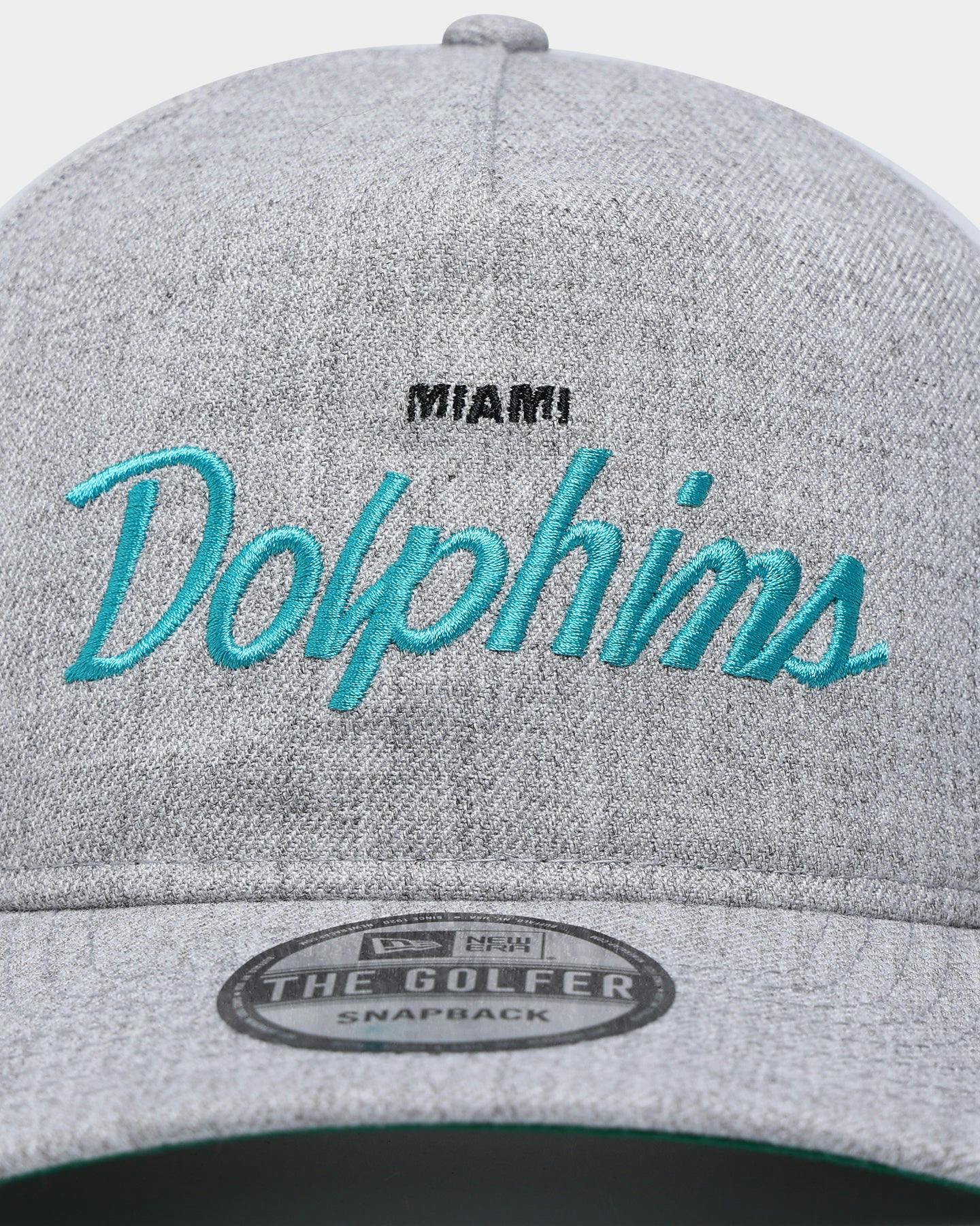 New Era Miami Dolphins Script Old Golfer Snapback Heather Grey ...