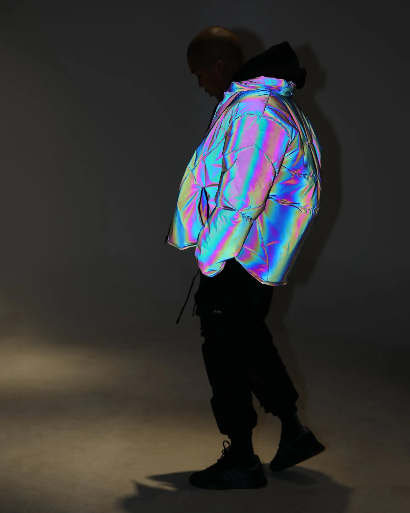 Loiter NYC Men's Spectrum Puffer Jacket Iridescent 3M/Multi-coloured ...