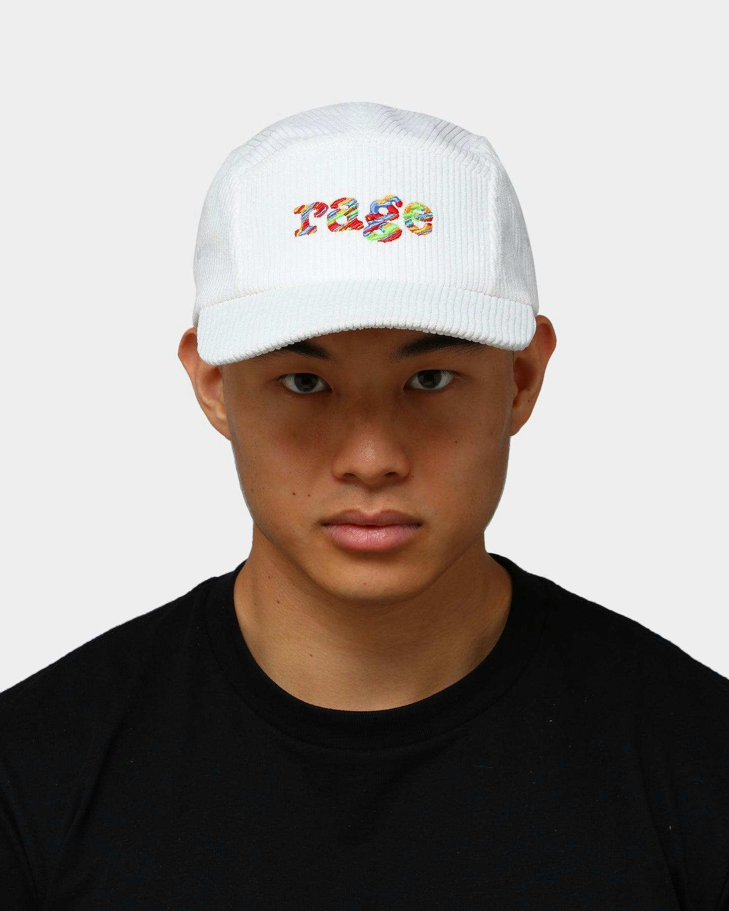 Rage Men's Rage Logo Corduroy 5 Panel Strapback White | Culture Kings US