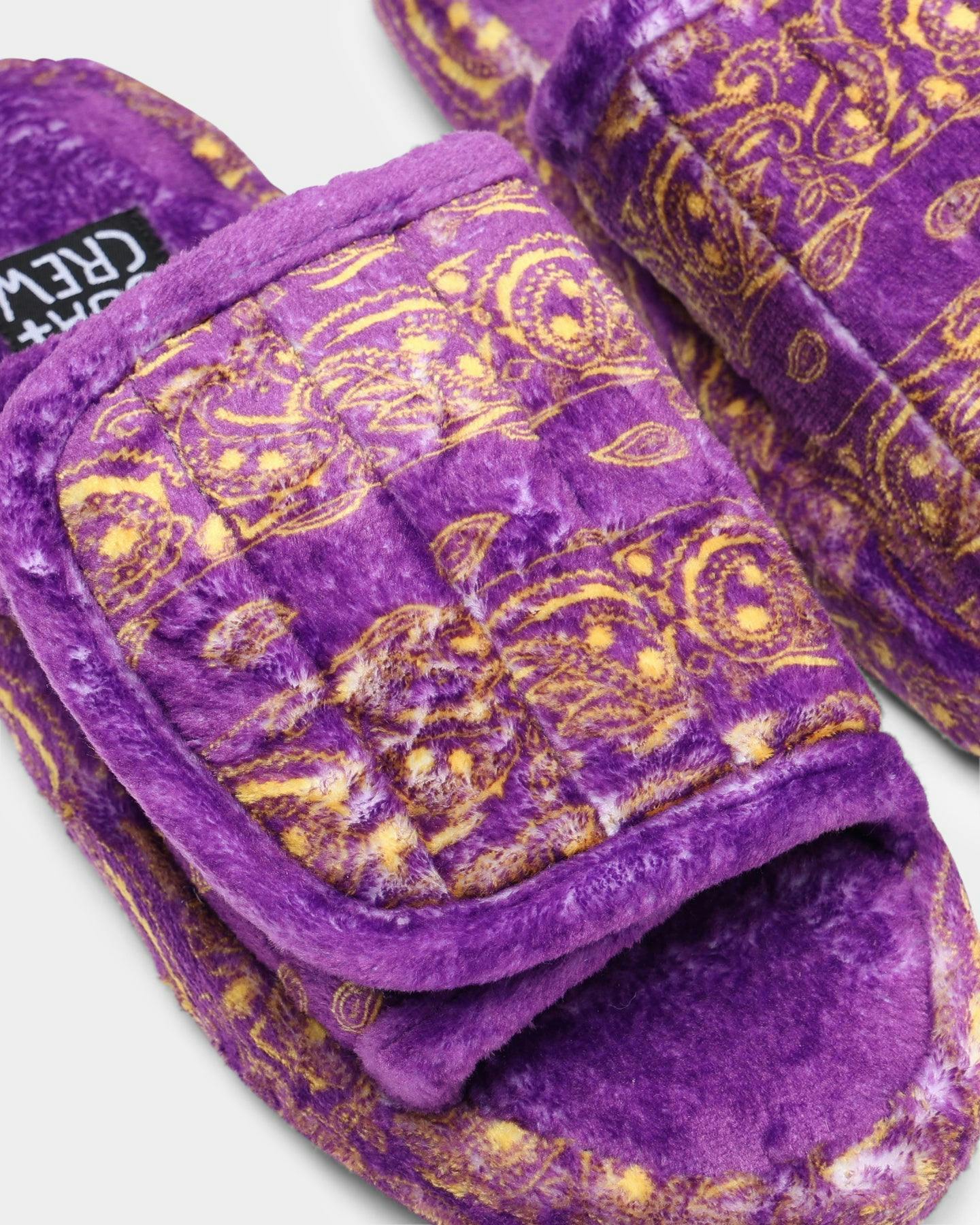 Goat Crew Velcro Paisley Bandana Slipper Purple/Yellow | Culture Kings US
