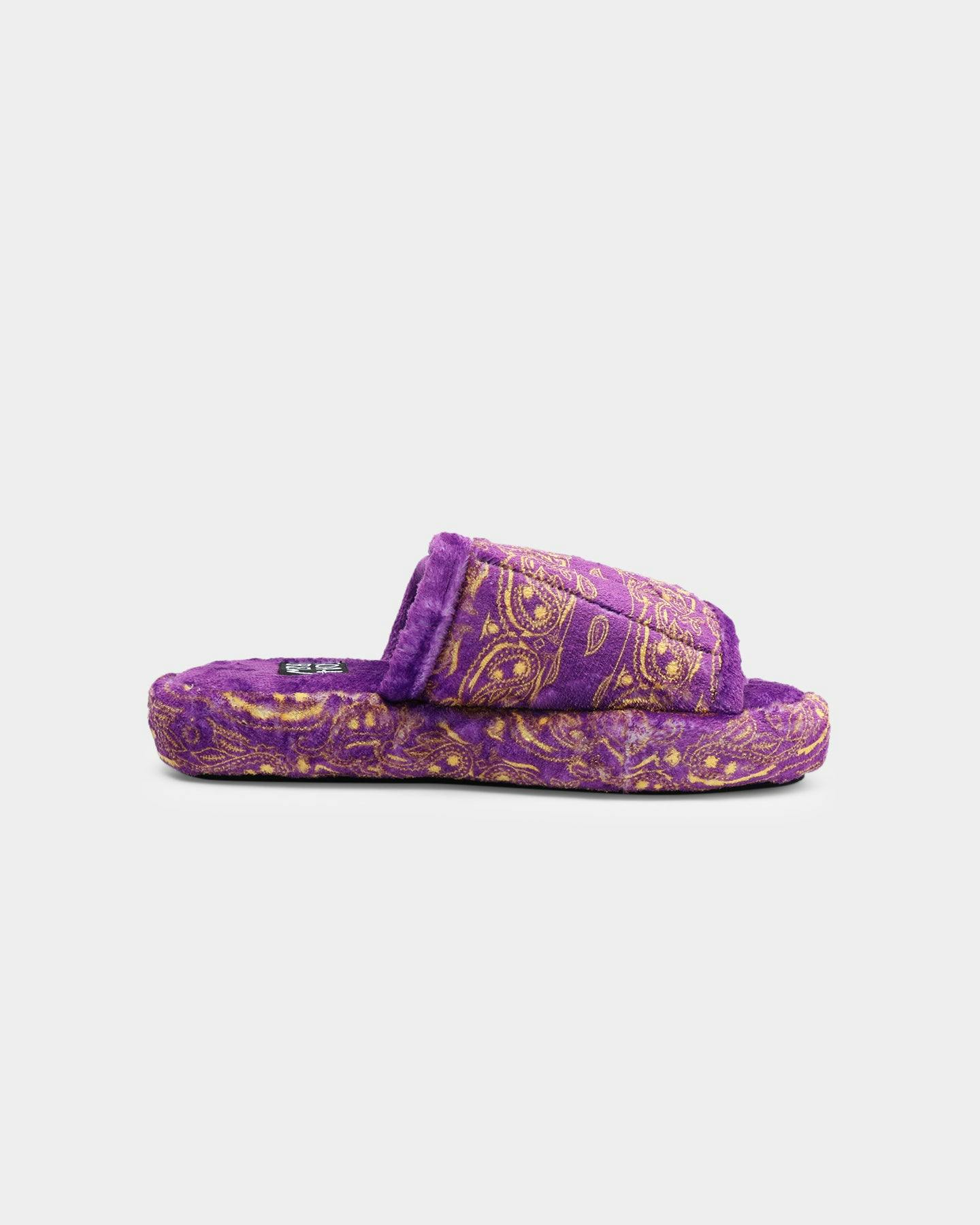 Goat Crew Velcro Paisley Bandana Slipper Purple/Yellow | Culture Kings US